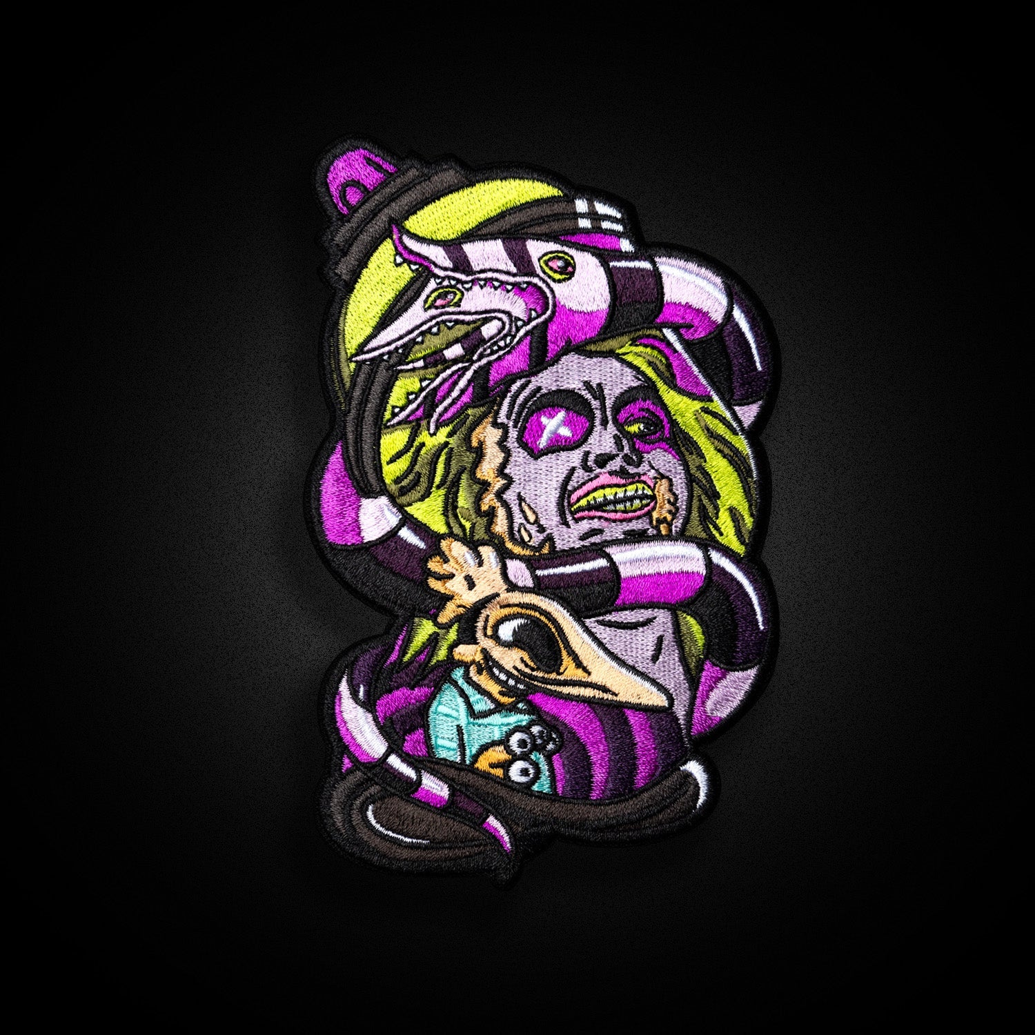 Beetlejuice Rattlecan Embroidered Velcro Patch – theproperpatch